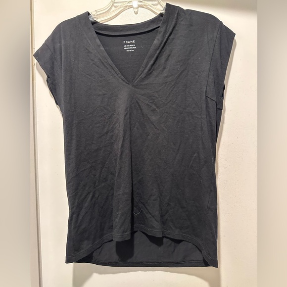 Frame Denim | Tops | Frame Denim Black Vneck Short Sleeve Top Size Xs ...